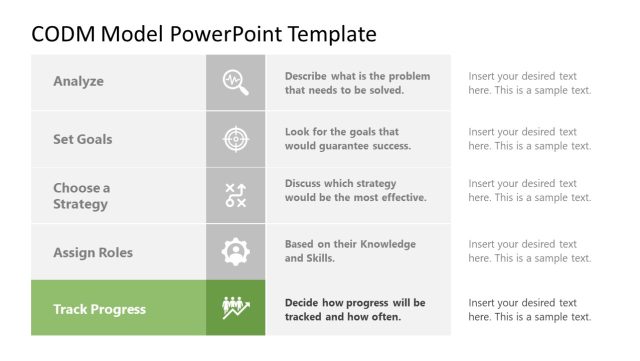 Track Progress Color Highlight Slide Template for PPT - SlideModel