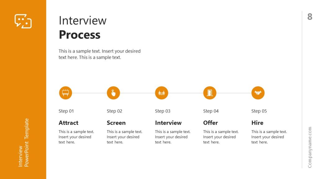 Interview Process Horizontal Timeline Slide - SlideModel