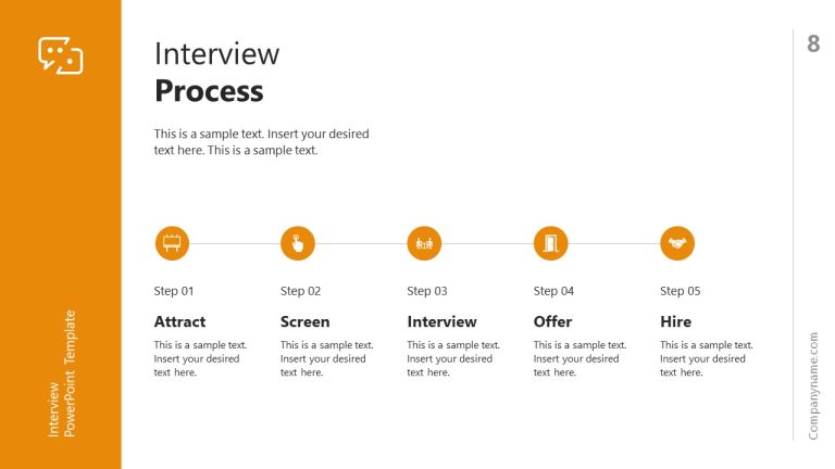 Interview Process Horizontal Timeline Slide - SlideModel