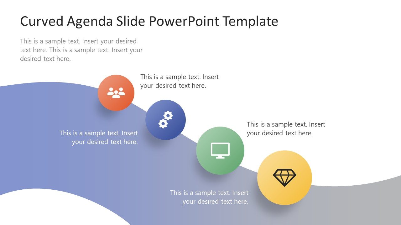 Curved Agenda Presentation Slide Template - SlideModel