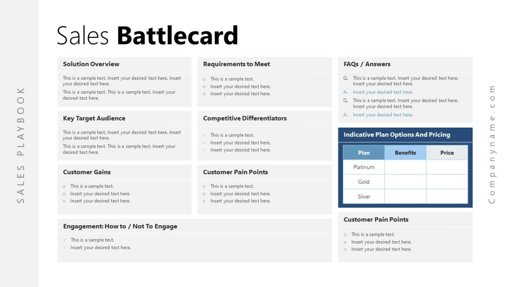 Sales BattleCard Presentation Template Slide - SlideModel