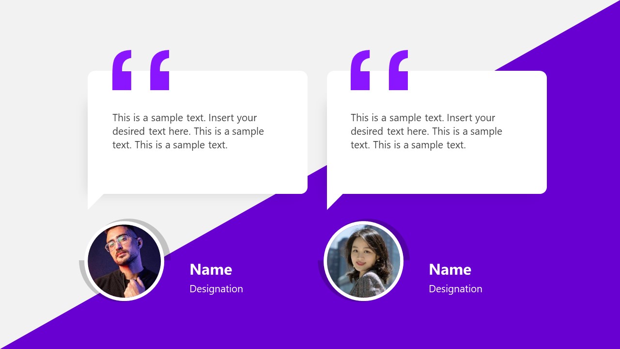 Client Testimonial Presentation Slide Template for PowerPoint