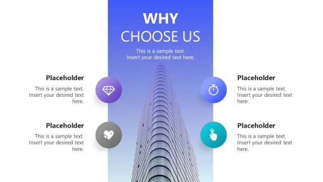 Why Choose Us Image Slide with Infographic Icons - SlideModel