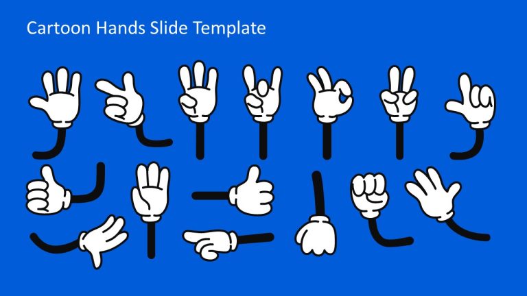 Cartoon Hands Slide Template Layout - SlideModel