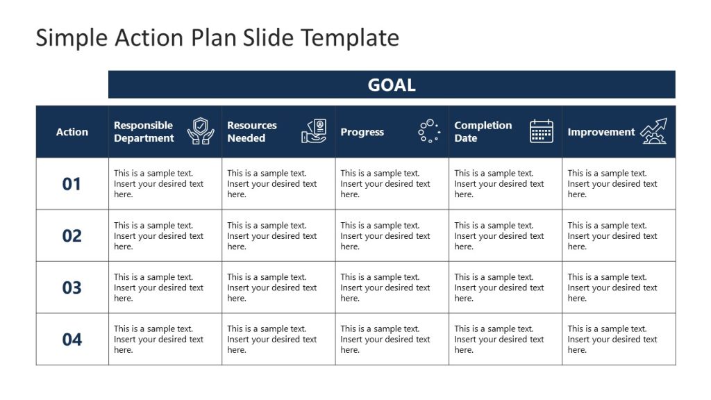 Simple Action Plan PowerPoint Template for Presentation - SlideModel