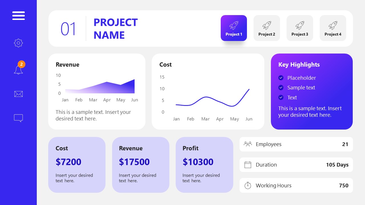 Project Summary PowerPoint Template Slides