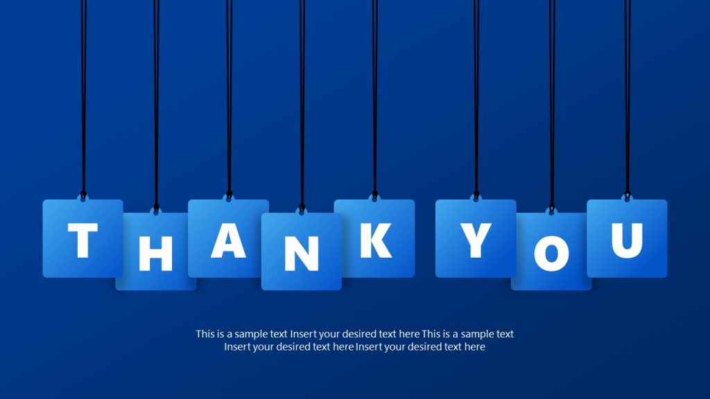 Engaging Thank You Slide Template - Blue Background Slide - SlideModel