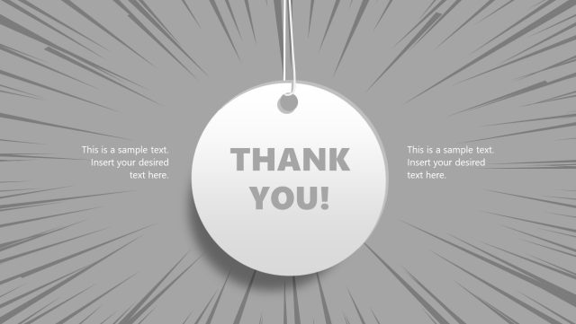 Editable Simple Thank you Slide Template - Grey Colored Slide - SlideModel