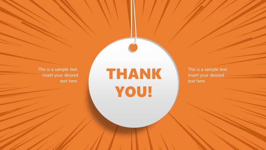 Customizable Simple Thank you Slide PPT Template - Orange Colored Slide ...