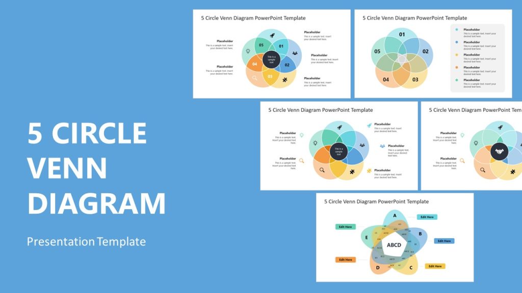 5 Circle Venn Diagram for PowerPoint - SlideModel