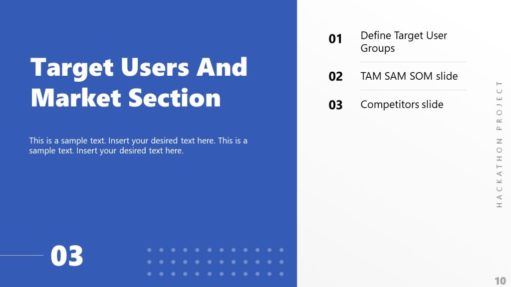 Target Users Section Hackathon Project Template - SlideModel