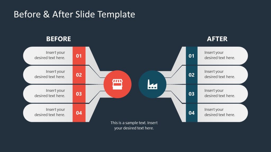 Extended Arrows Diagram Slide - Before & After Template - SlideModel