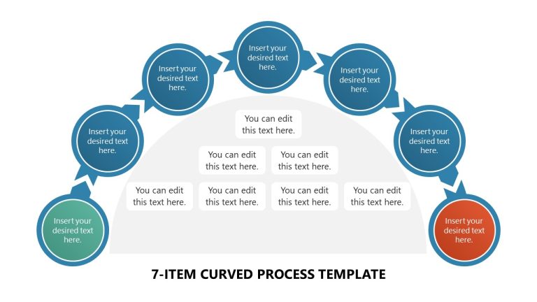 7-Items Curved Process Diagram for PowerPoint Presentation - SlideModel