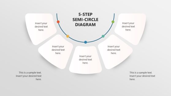 White Theme 5-Step Semi Circle Diagram for PPT - SlideModel