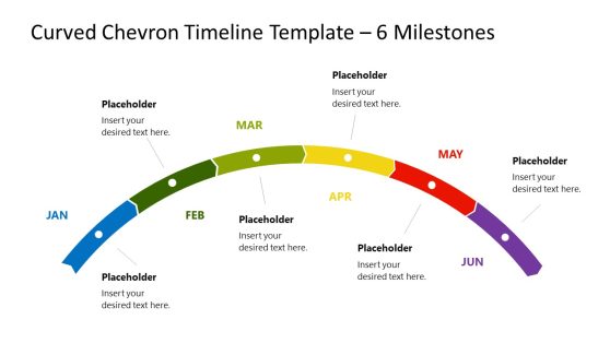 Editable Curved Chevron Timeline PPT Template for Presentation - SlideModel