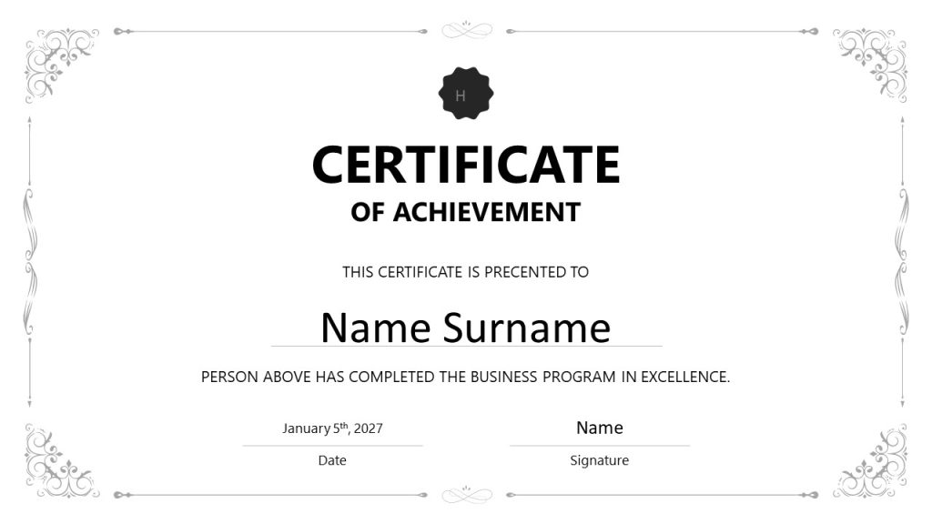 Certificate of Achievement PPT Template - SlideModel