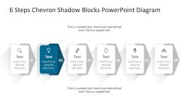 6 Steps Chevron Shadow Blocks Diagram PowerPoint Template - SlideModel