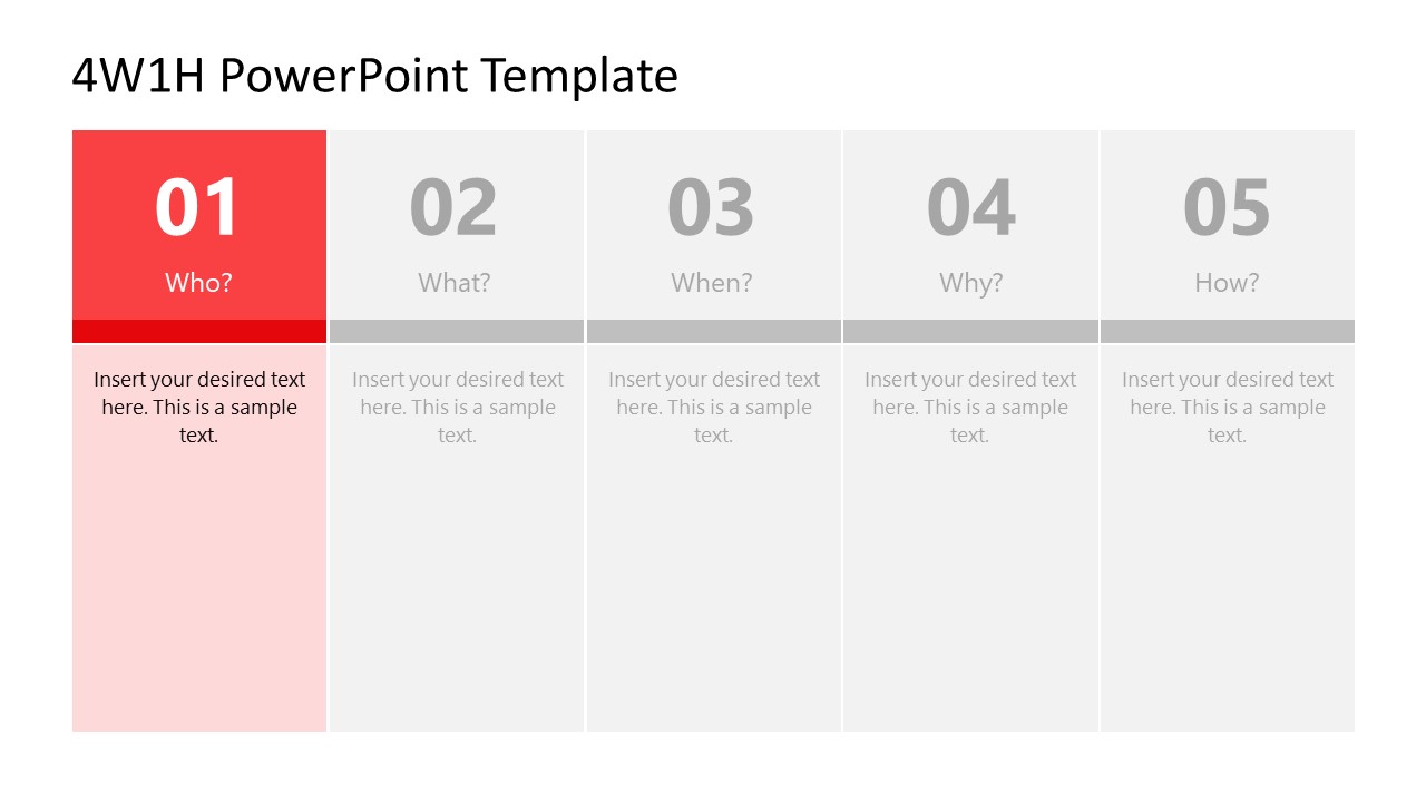 4W1H PowerPoint Template & Presentation Slides