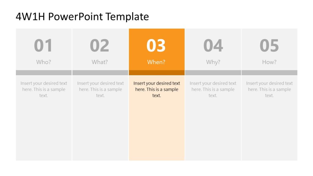Editable 4W1H PowerPoint Presentation Template - SlideModel