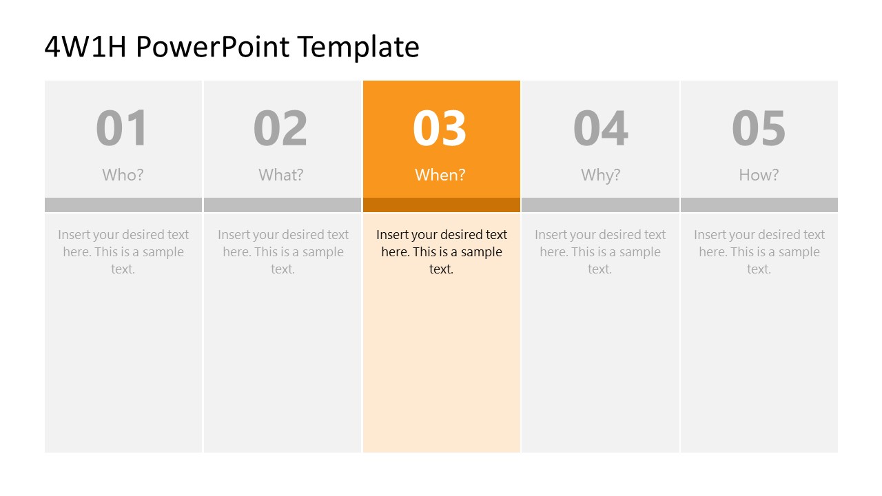 4W1H PowerPoint Template & Presentation Slides
