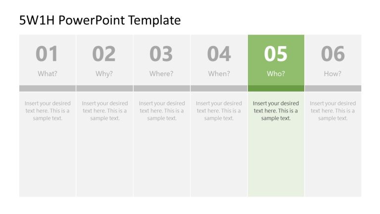 Customizable 5W1H PowerPoint Presentation Template - SlideModel