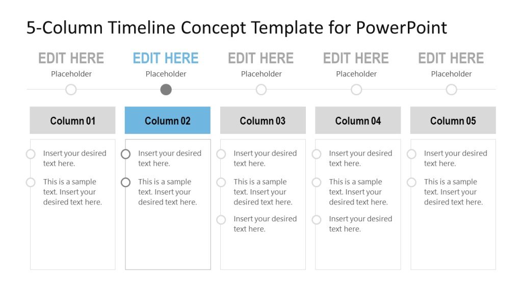 Column 2 Color Highlight Slide - Timeline Concept PowerPoint Template ...