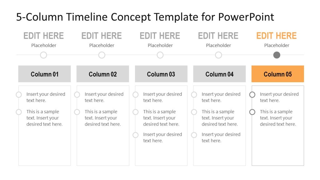 Customizable Column 5 Spotlight Slide PPT Template - SlideModel