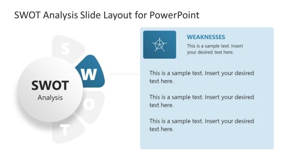 Weaknesses Spotlight Slide - SWOT Analysis Slide with White Background ...