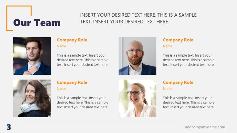 Our Team Presentation Slide with Images - Formal Template - SlideModel