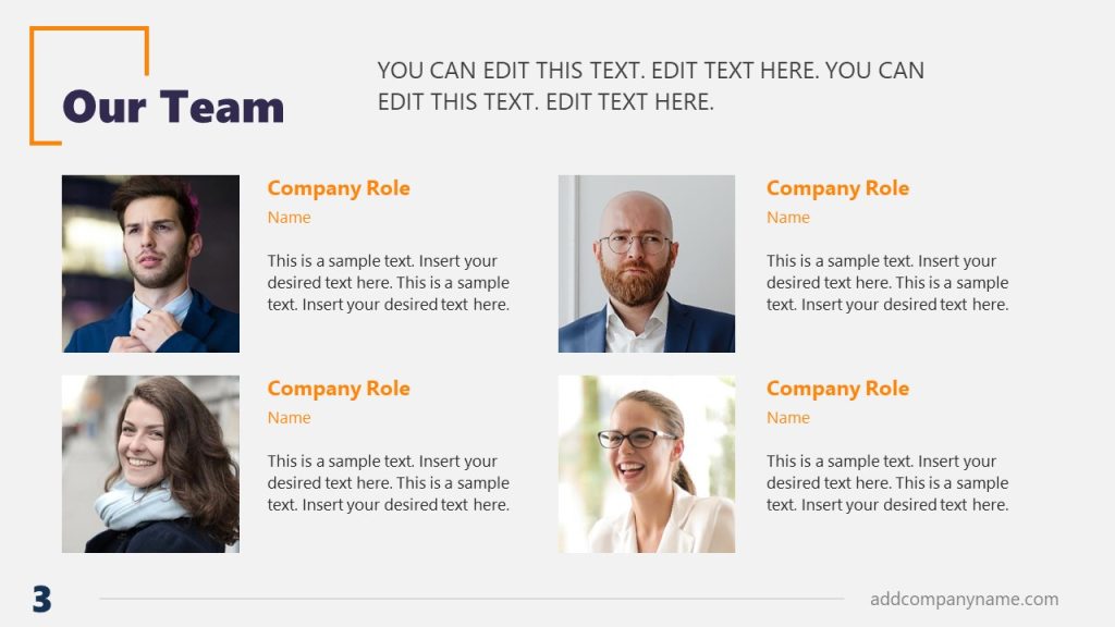 Our Team Slide for Formal Business Presentations - SlideModel