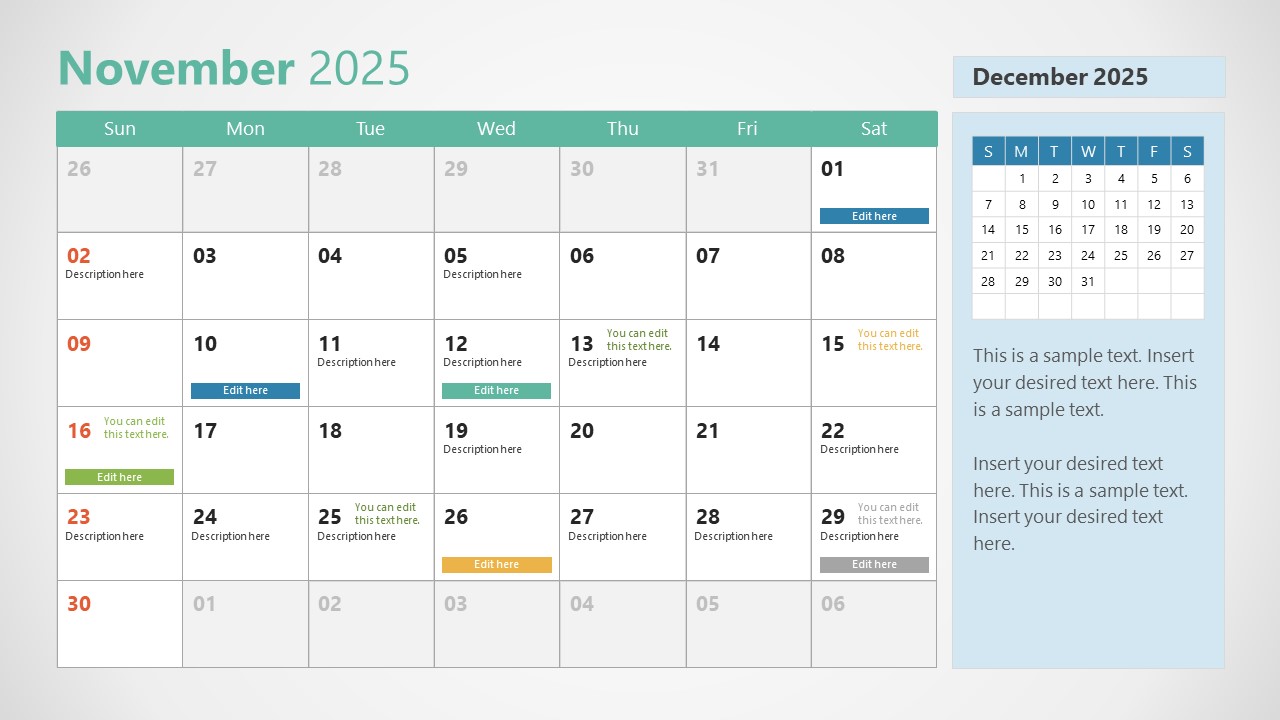2025 Calendar With Sunday as First day