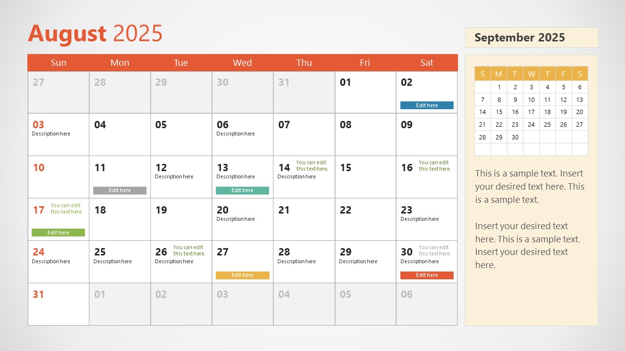 2025 Calendar With Sunday as First day