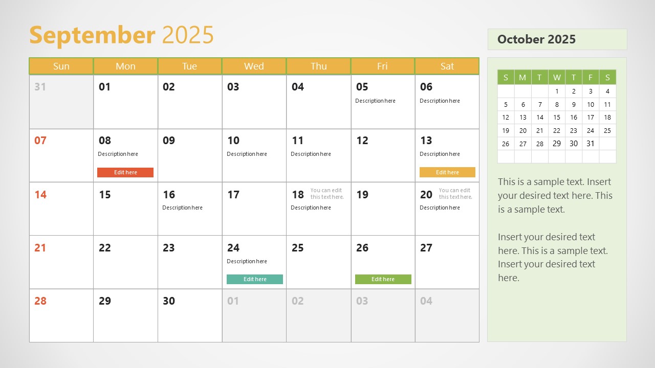 2025 Calendar With Sunday as First day