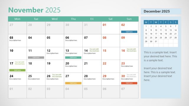 Month of November Slide PowerPoint Template - SlideModel