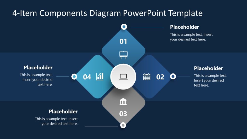 Editable 4-Item Components Diagram PPT Template - SlideModel