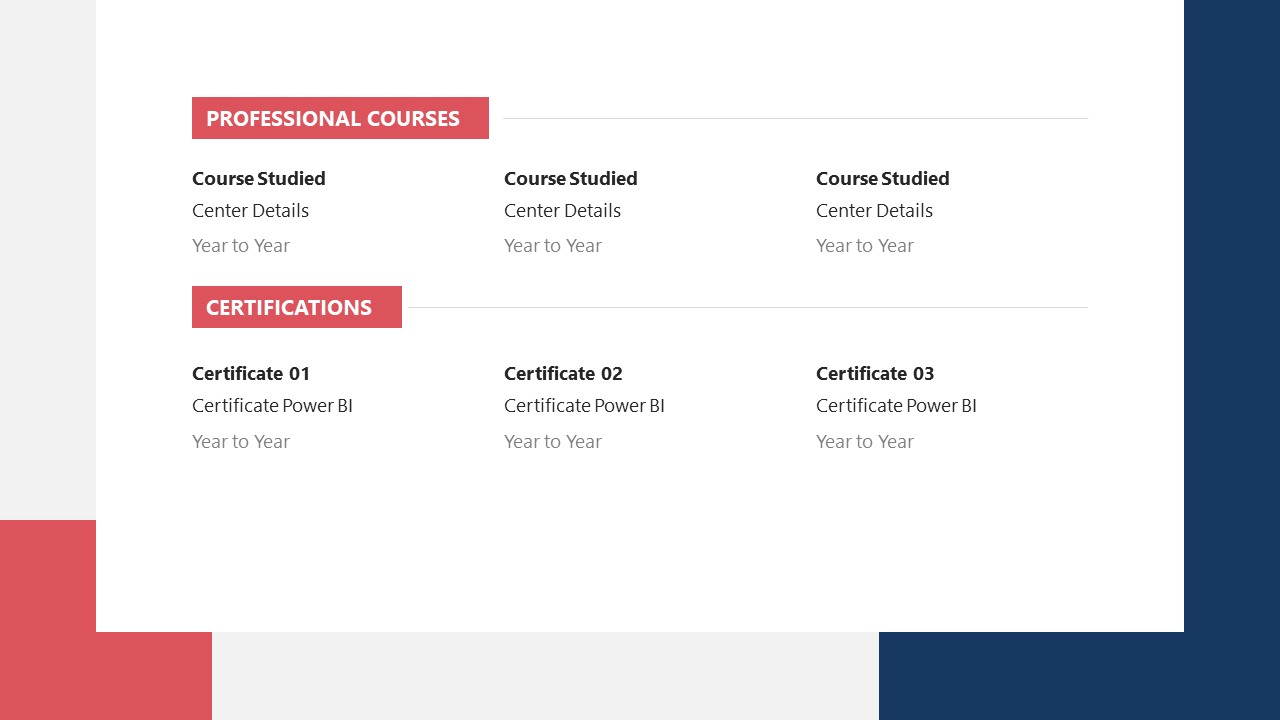 Office Assistant Resume Template for PowerPoint