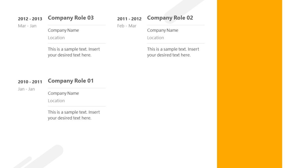 Editable Work Experience Slide - Resume PPT Template - SlideModel