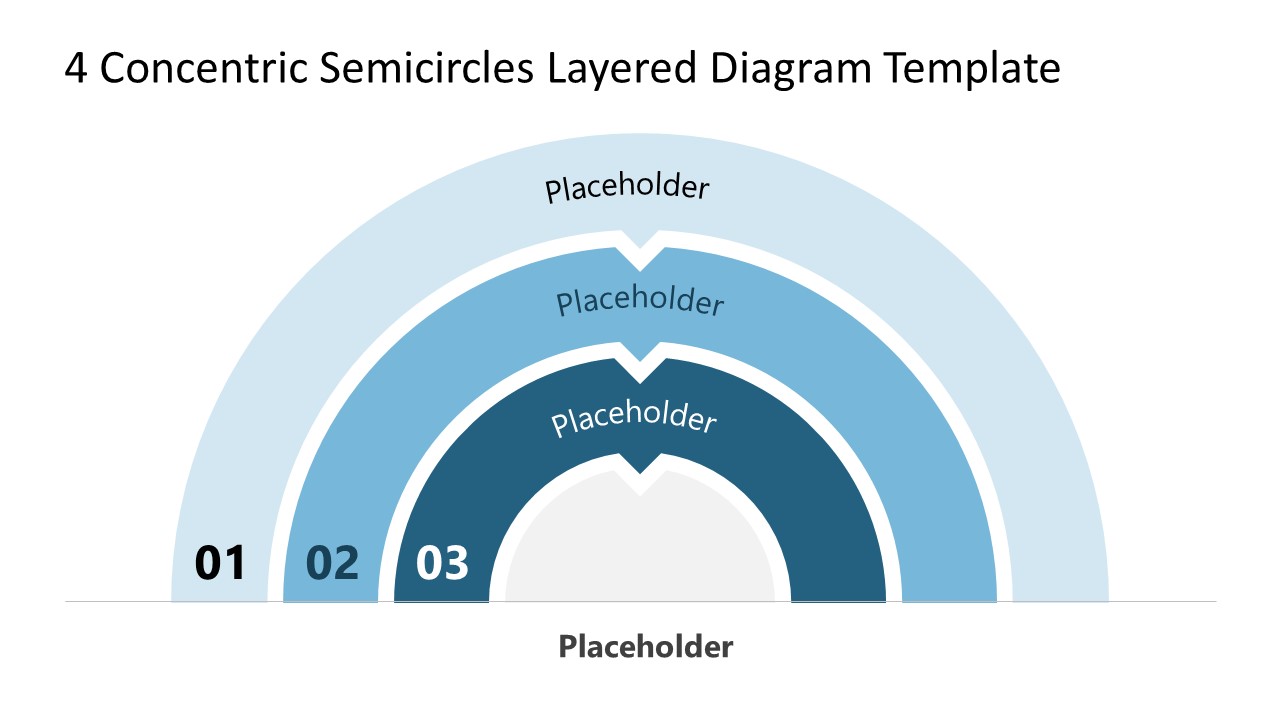 4 Concentric Semicircles Layered Diagram PowerPoint Template