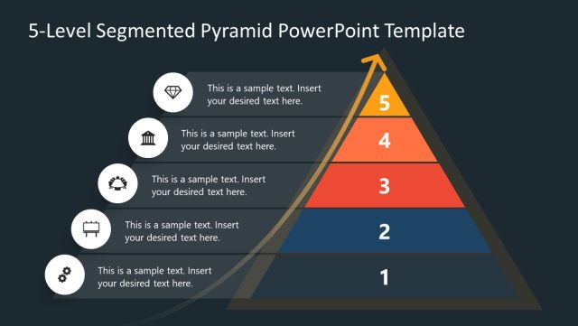 Editable 5-Level Segmented Pyramid Presentation Template - SlideModel