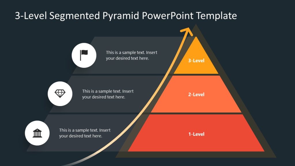 Editable 3-Level Segmented Pyramid PPT Slide - SlideModel