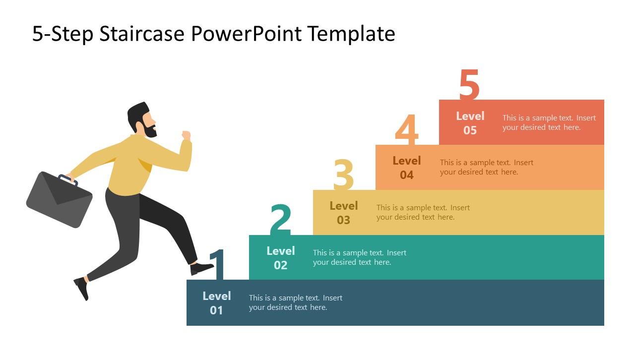 5 Step Staircase PowerPoint Template 5 Step Staircase PowerPoint Template