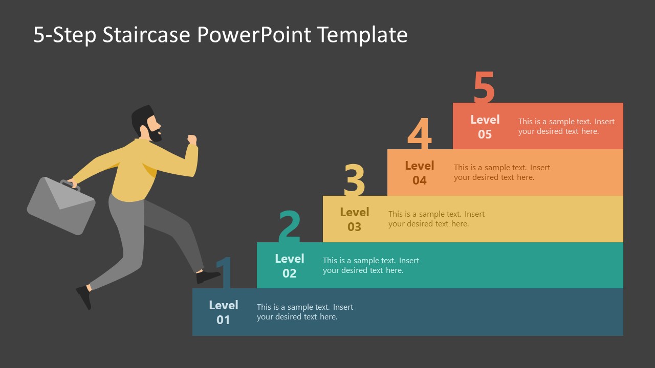 5-Step Staircase PowerPoint Template