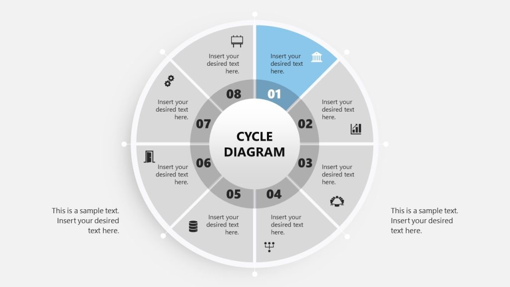 Editable Slide with Spotlight Effect - 8 Items Circular Diagram PPT ...
