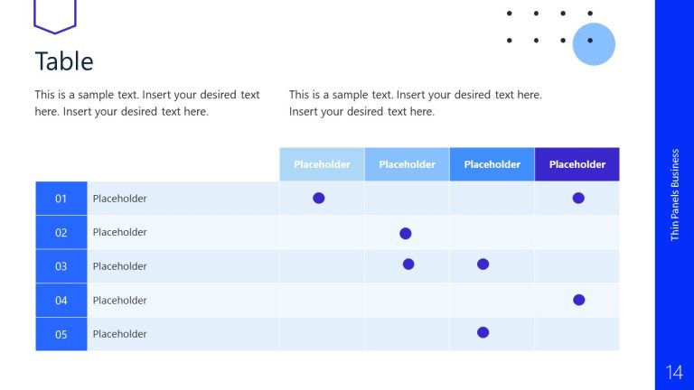 Slide with Table - Thin Panels Template for PowerPoint - SlideModel