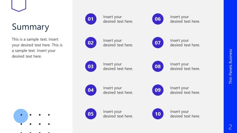 Summary Slide - Thin Panels PPT Template - SlideModel