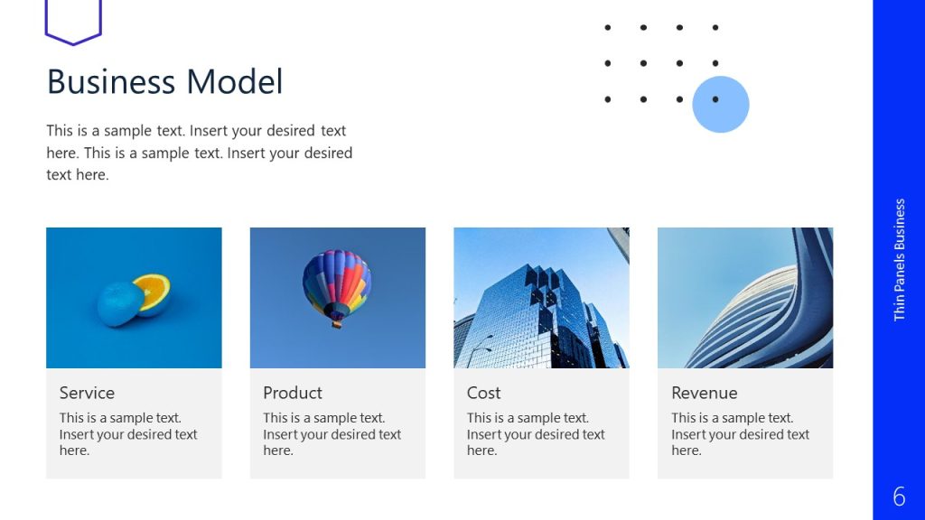 Business Model Slide - Thin Panels Business PPT Template - SlideModel