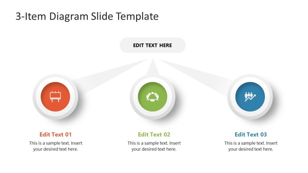 Editable 3-Item Diagram PPT Template - SlideModel