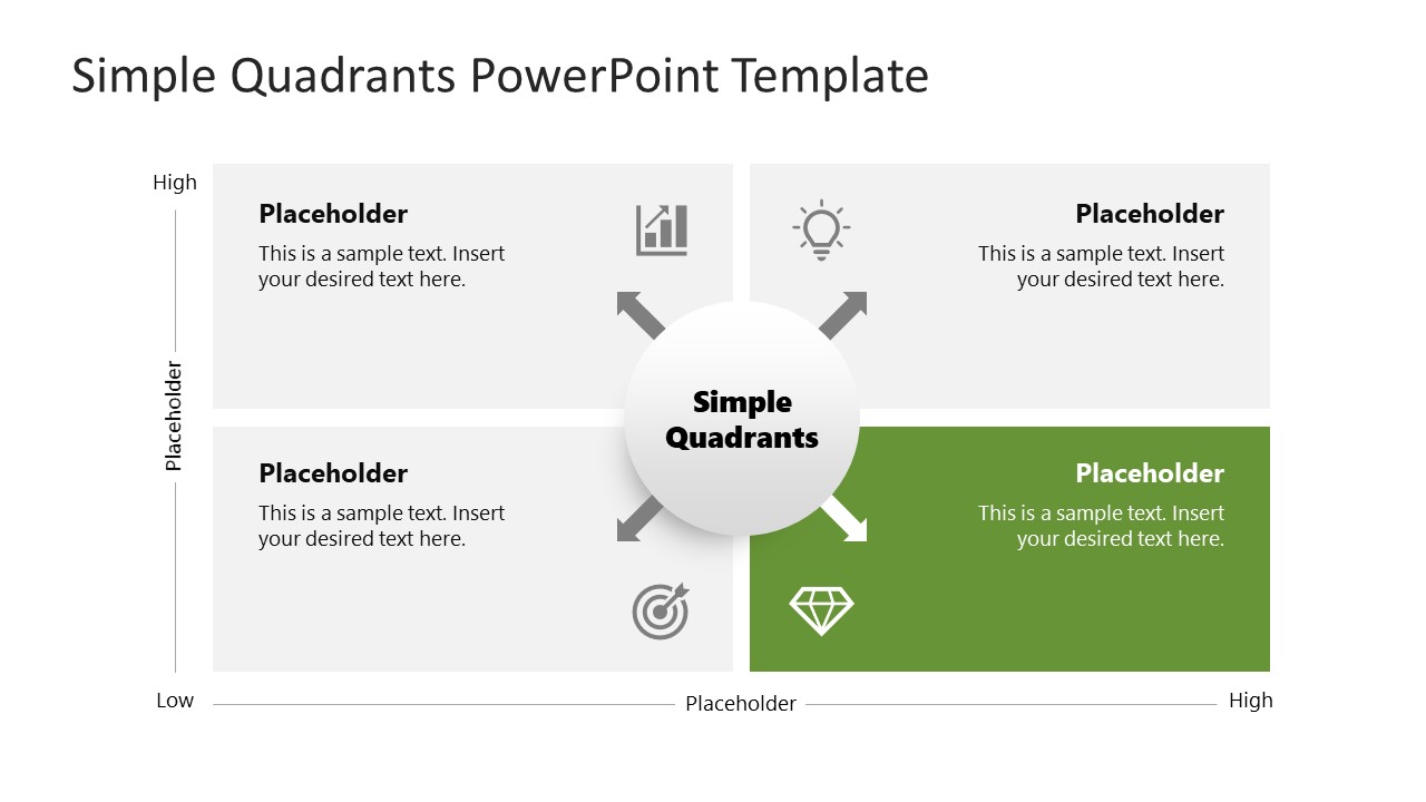 Simple Quadrants PowerPoint Template & Slide Templates