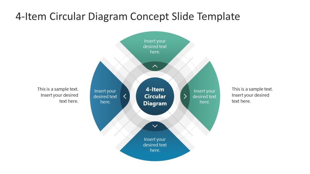 4-Item Main Idea Circular Diagram Concept Presentation Template - SlideModel