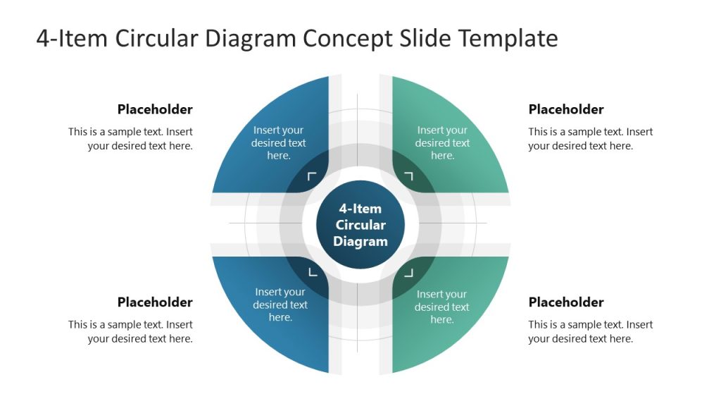 4-Item Main Idea Circular Diagram Template - SlideModel